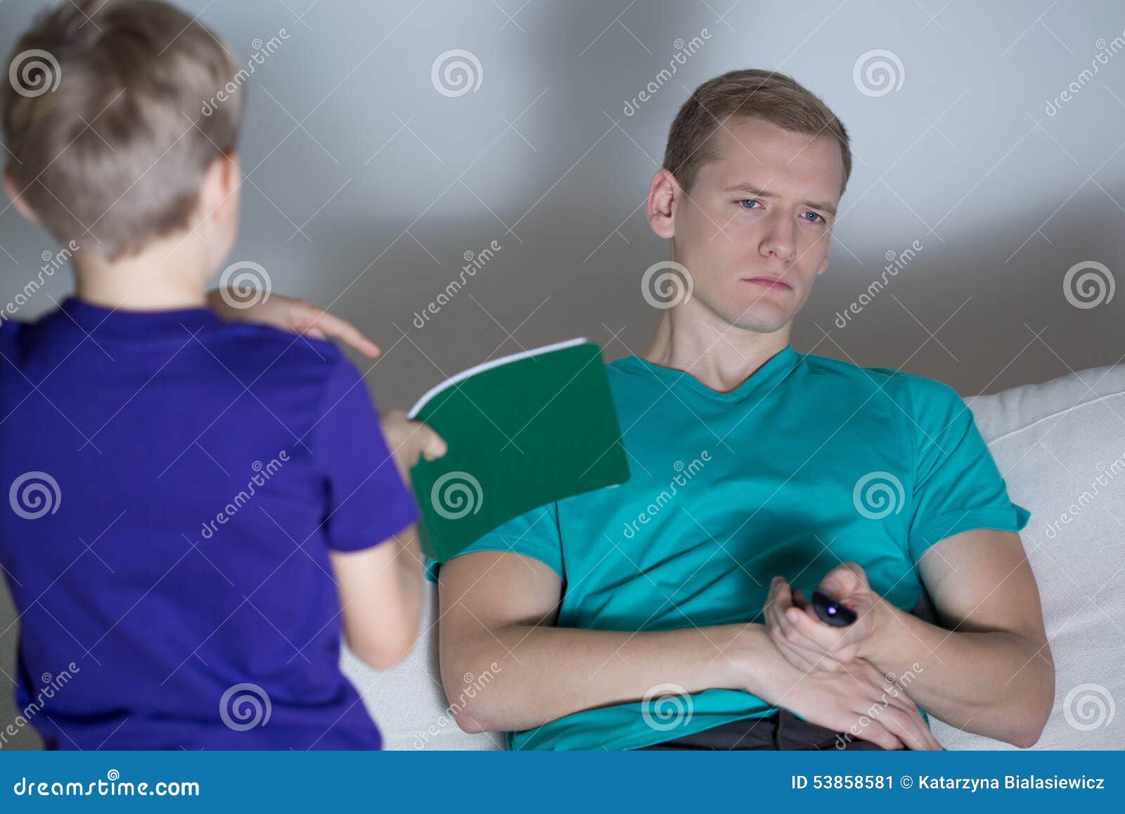 Father Does Not Care about Child Stock Image - Image of school, daddy ...