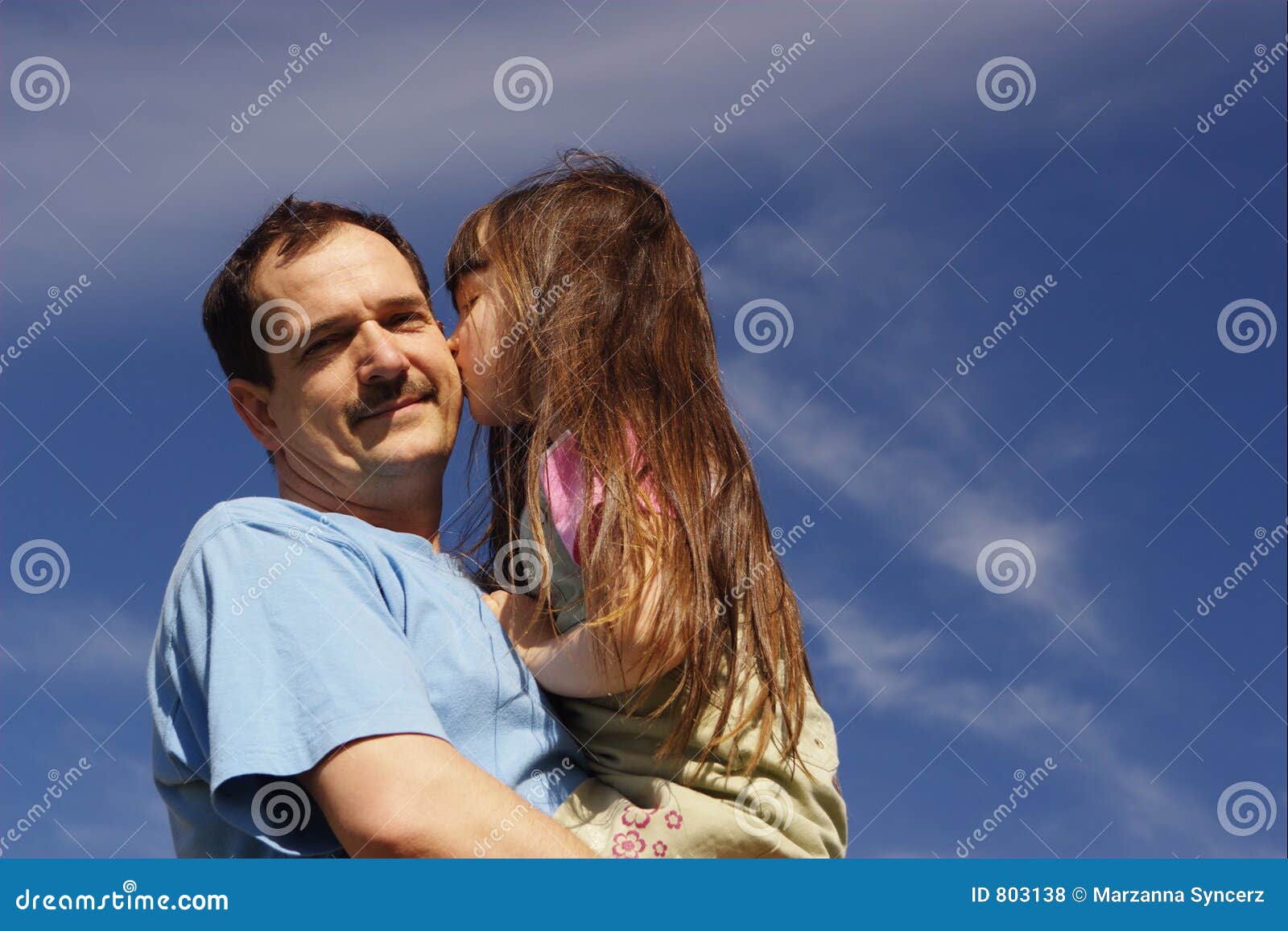 Father and dother stock photo. Image of happy, girl, blue - 803138