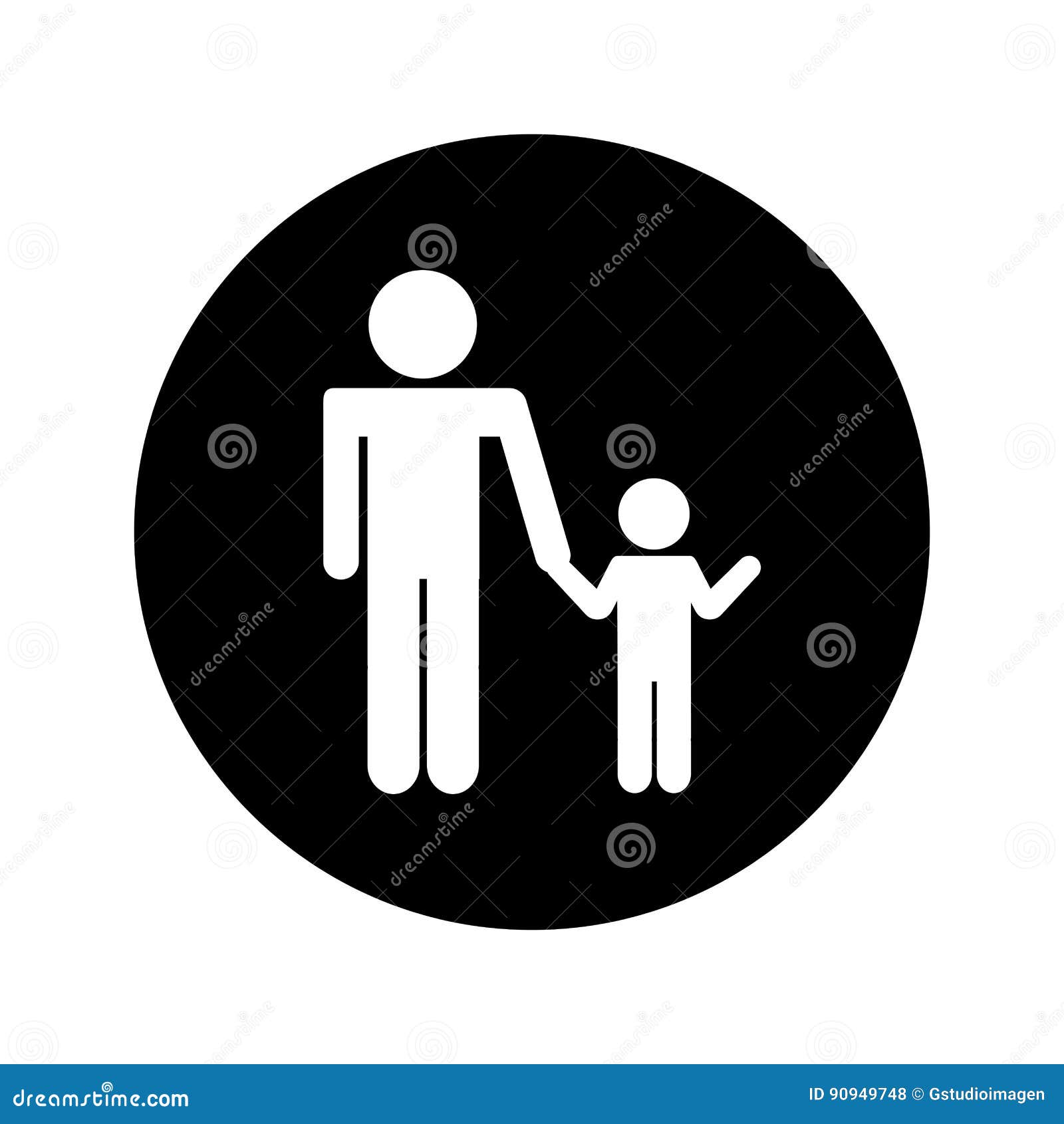 Father Figure with Son Silhouette Isolated Icon Stock Vector ...