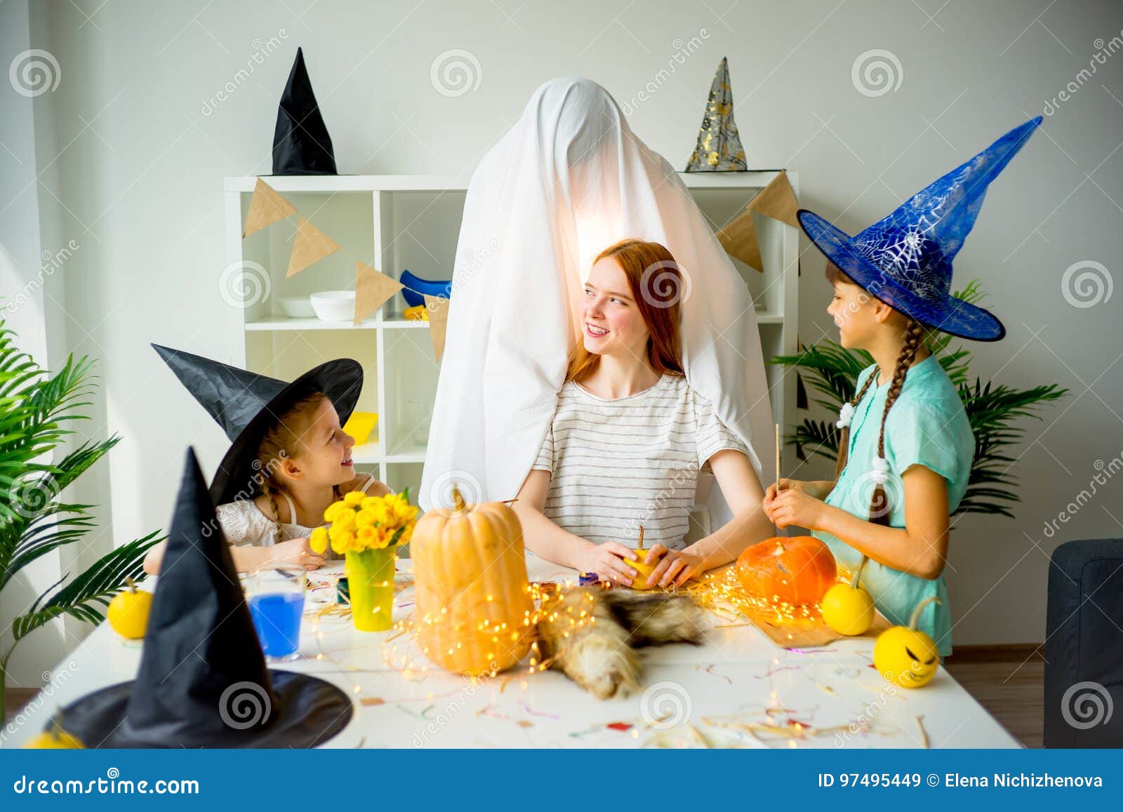 Father in a ghost costume stock image. Image of father - 97495449