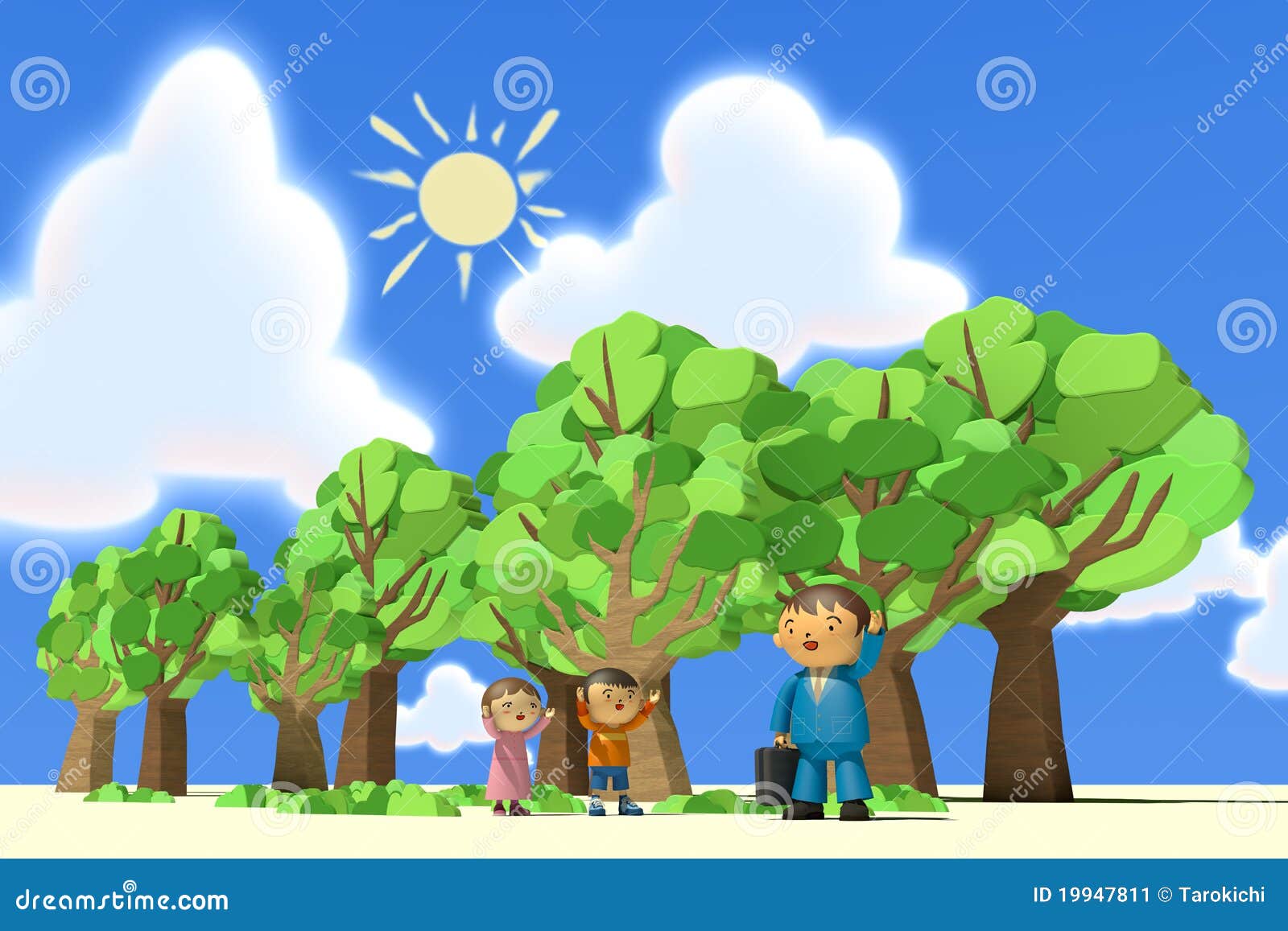 Father go to work stock illustration. Illustration of children - 19947811
