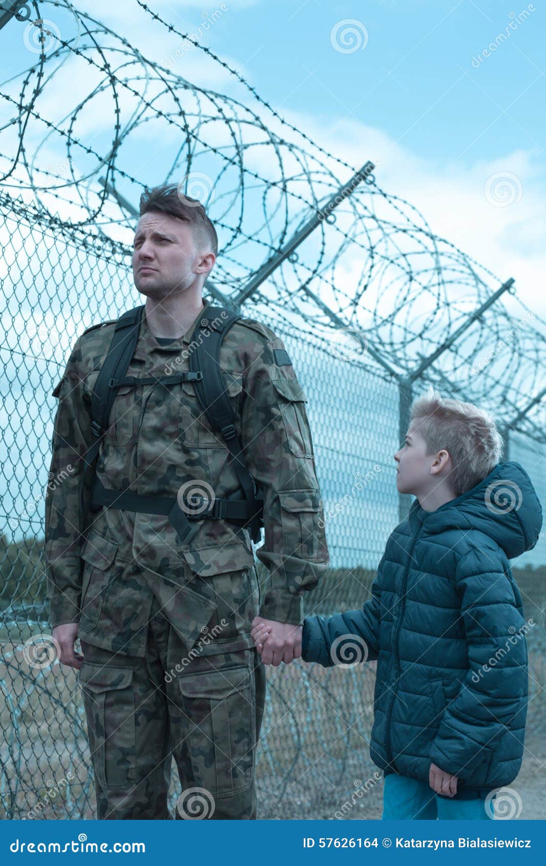 Father going to war stock photo. Image of training, family - 57626164