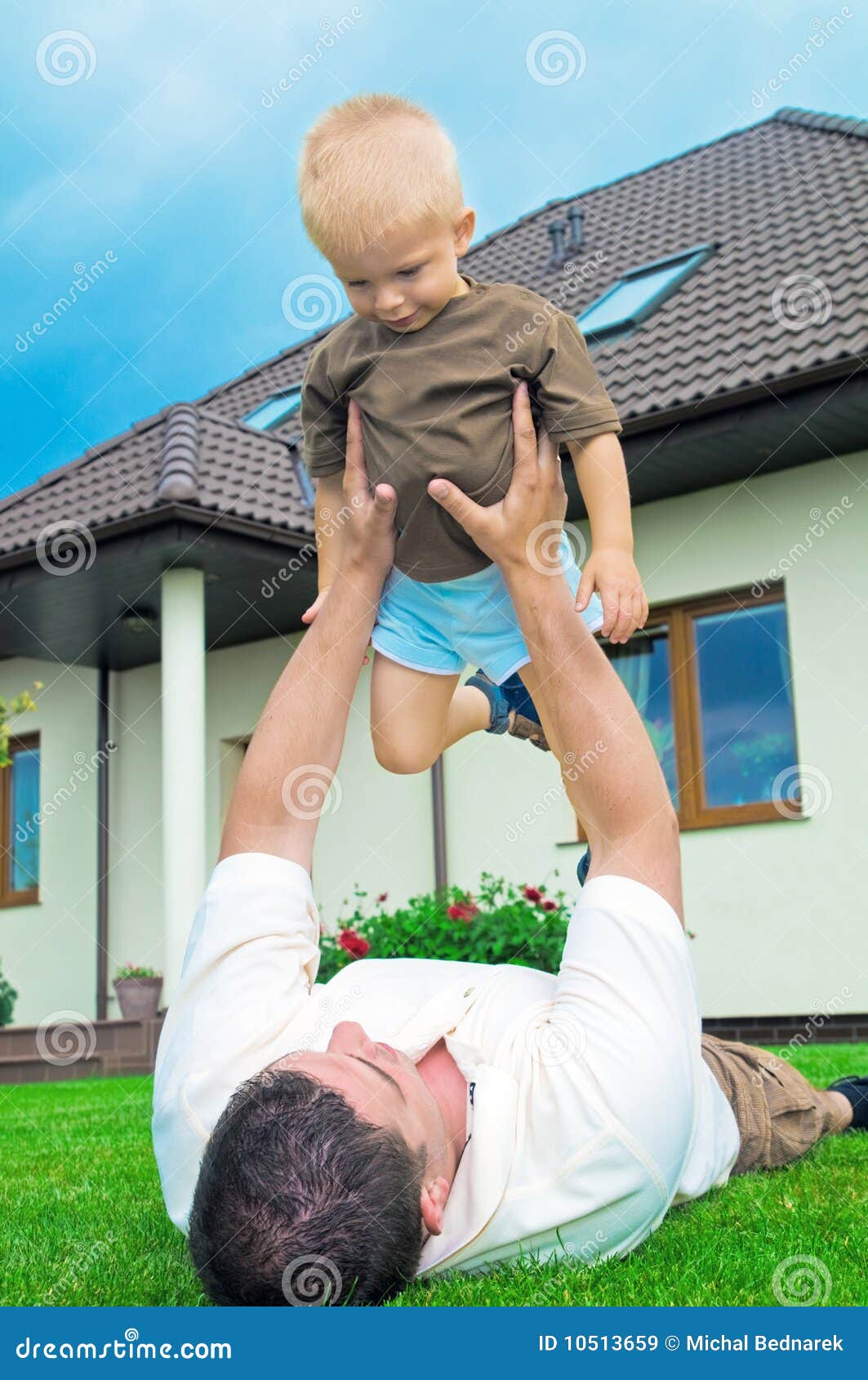 Father Having Fun with a Son Stock Image - Image of happiness, casual ...