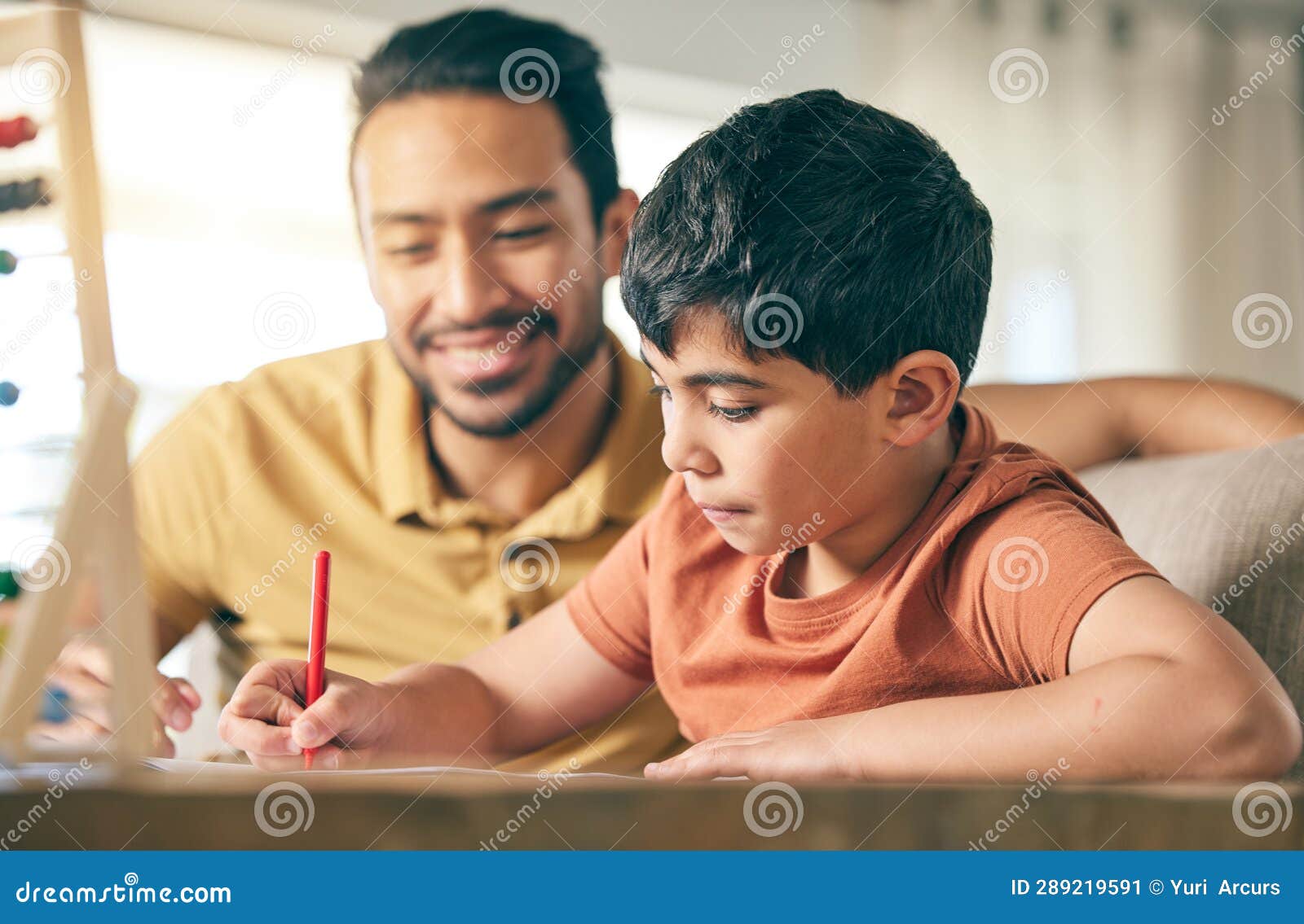 Father Help Child, Homework and Education, Writing and Learning with ...