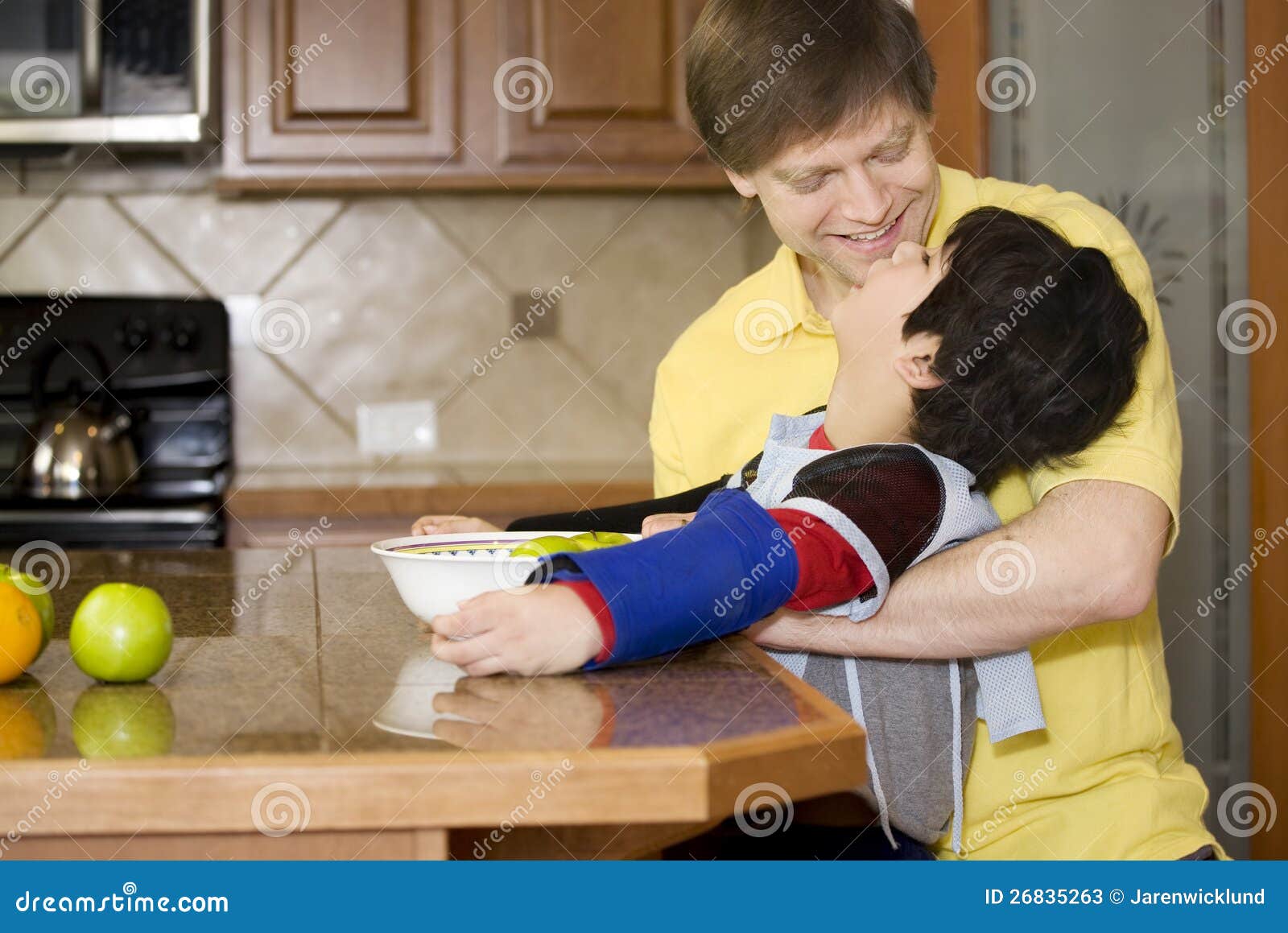 Father Helping Son. Fathers Hand And Helping Son To Climb Tree. Child ...