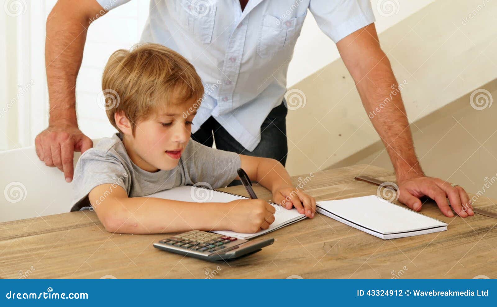 Father Helping His Son with His Math Homework Stock Footage - Video of ...