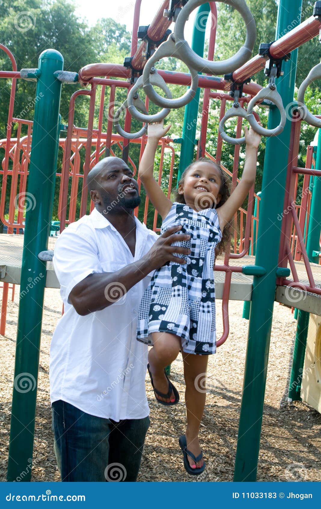 A Father Helps His Daughter Stock Image - Image of multiethnic, happy ...