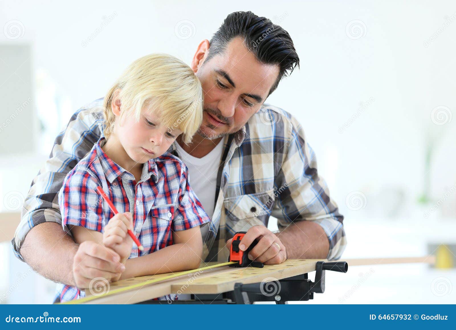Father with His Boy Working on Renovation Stock Photo - Image of people ...