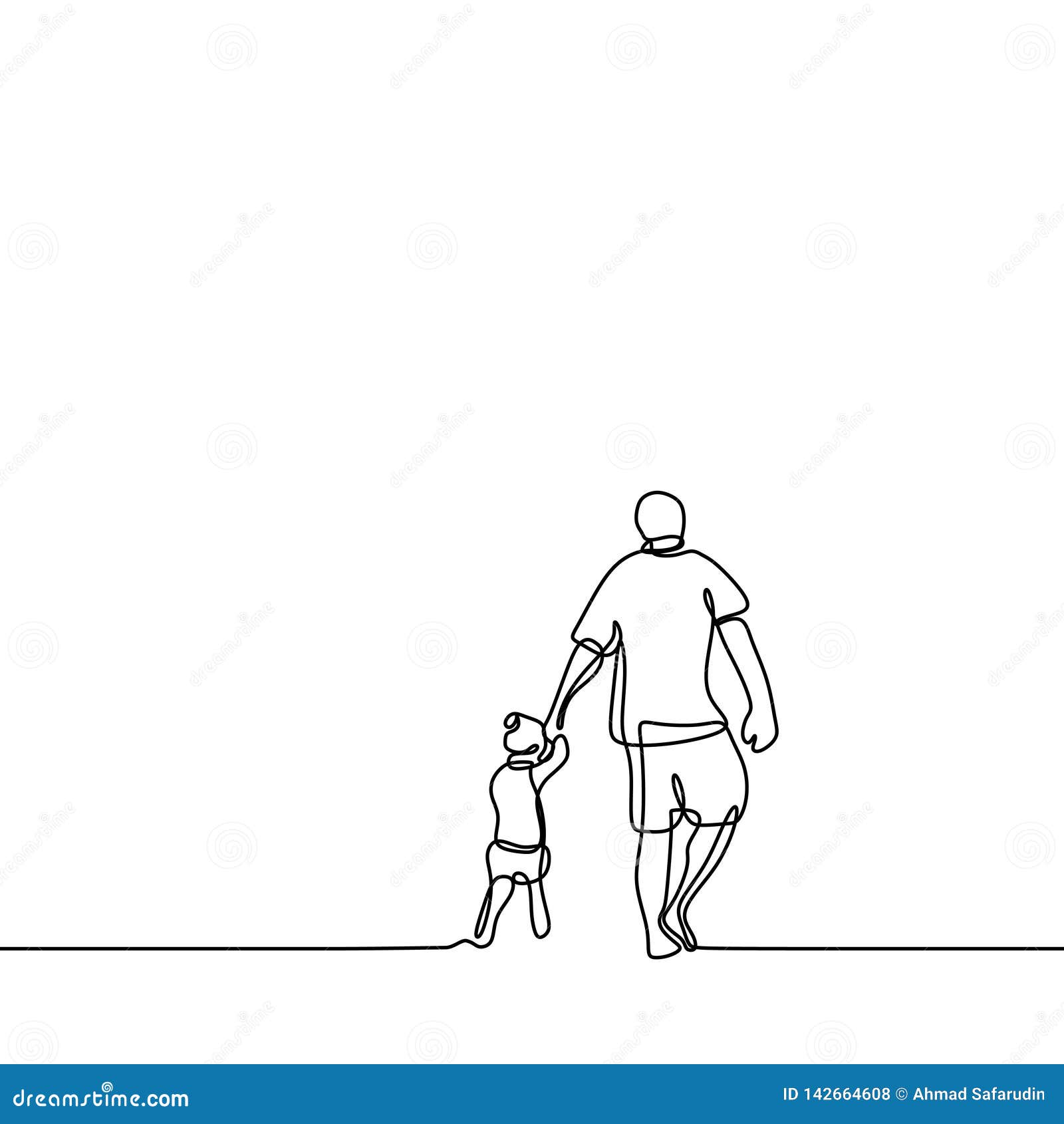 Father And His Daughter Continuous One Line Drawing Vector Illustration ... Father And His Daughter Continuous One Line Drawing Vector Illustration ...