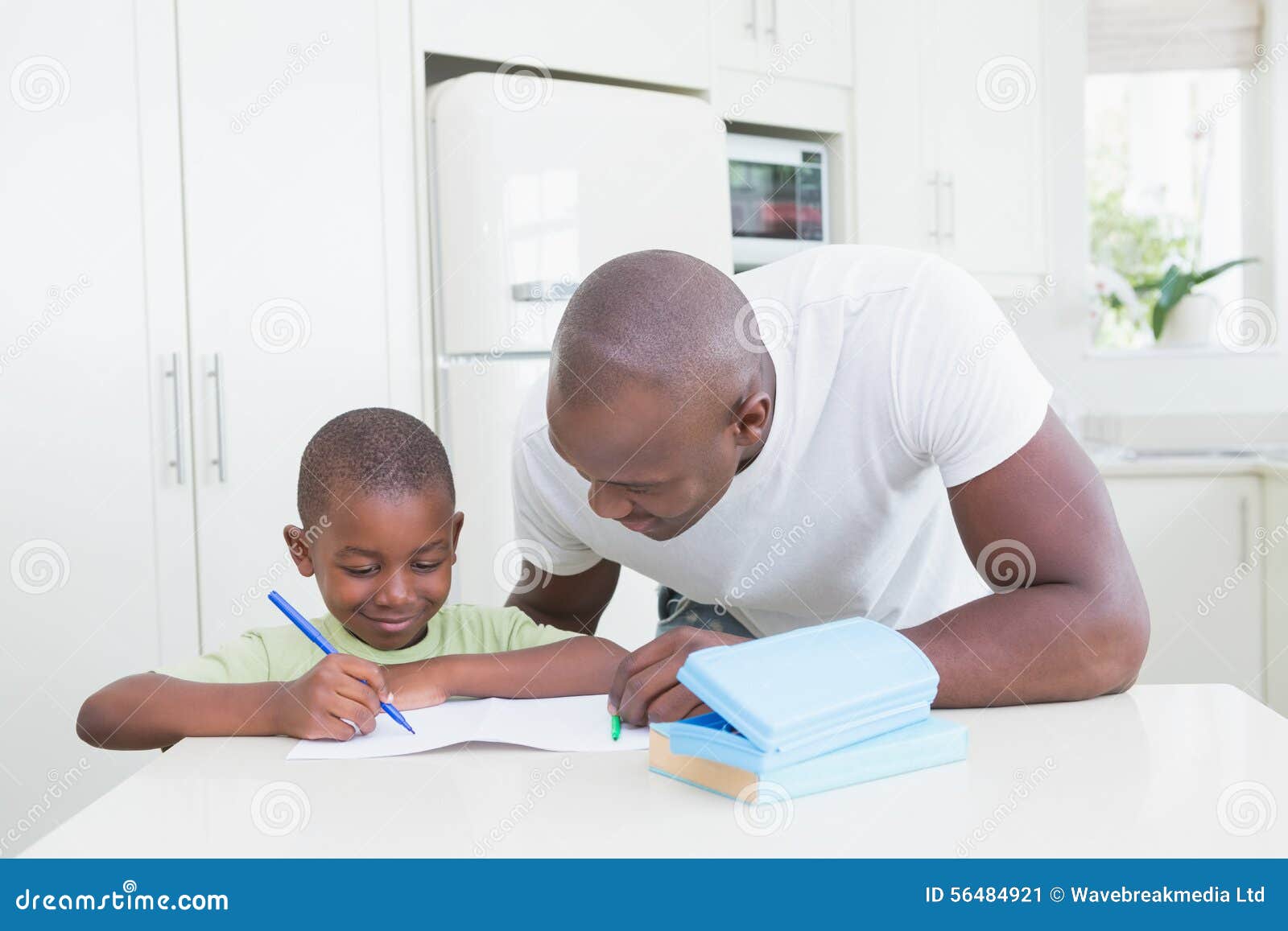 Father with His Son Working Stock Image - Image of male, book: 56484921