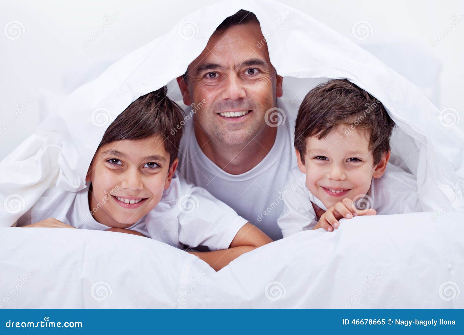 Father and His Sons Spending Some Lazy Time Together Stock Image ...
