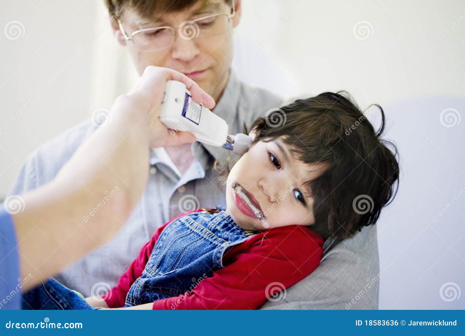 Father Holding His Sick Disabled Son at Hospital Stock Photo - Image of ...