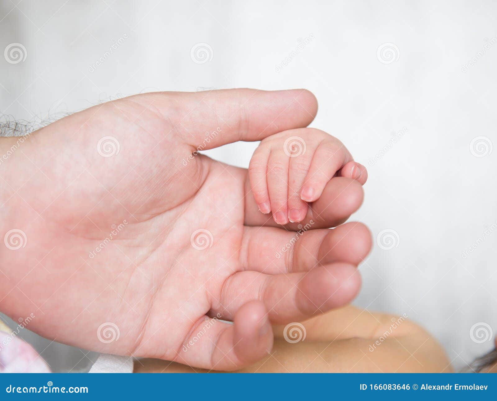 Father Holding a Newborn Baby`s Hand Stock Photo - Image of handshake ...
