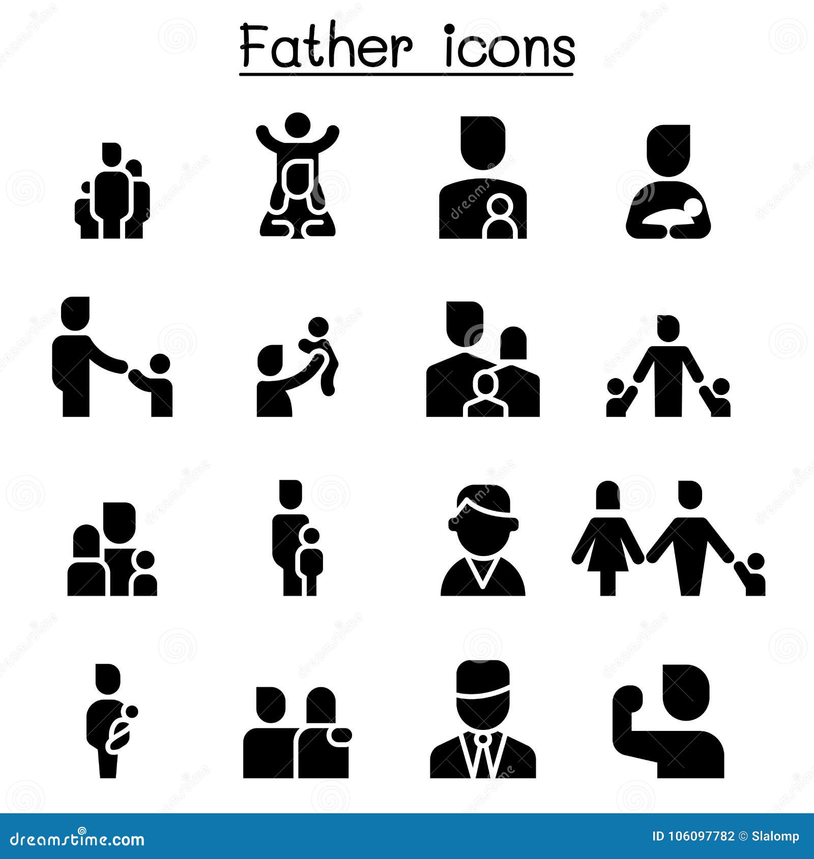 Father Icon Set Graphic Design Stock Illustration - Illustration of ...