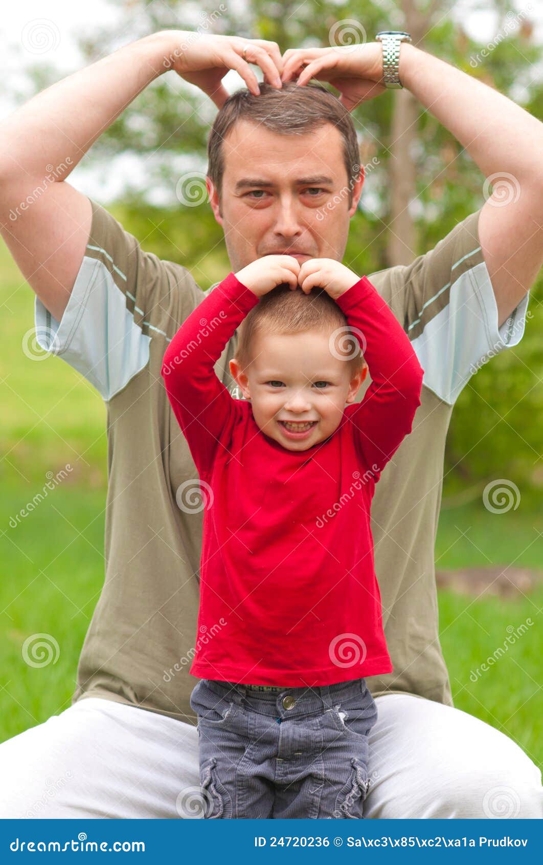 Father imitates his son stock photo. Image of handsome - 24720236