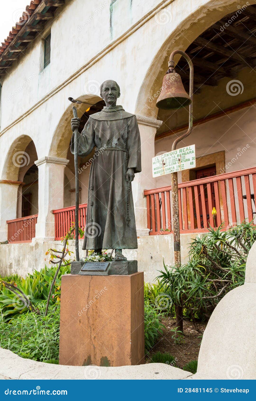 Father Junipero Serra Statue Santa Barbara Mission Stock Image - Image ...