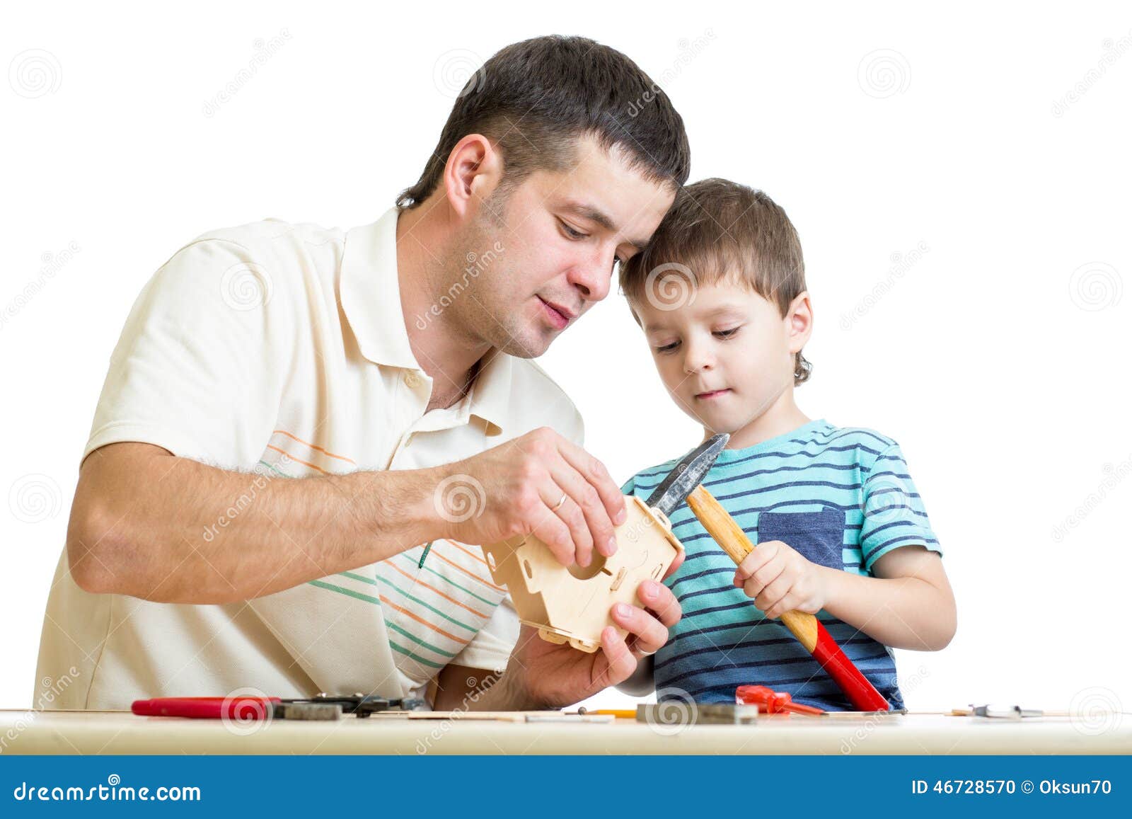 Father and Kid Child Working Together Stock Photo - Image of child ...