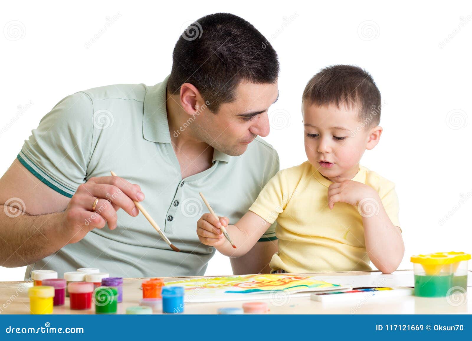 Father and Kid Playing with Paint Colors Stock Image - Image of little ... Father and Kid Playing with Paint Colors Stock Image - Image of little ...