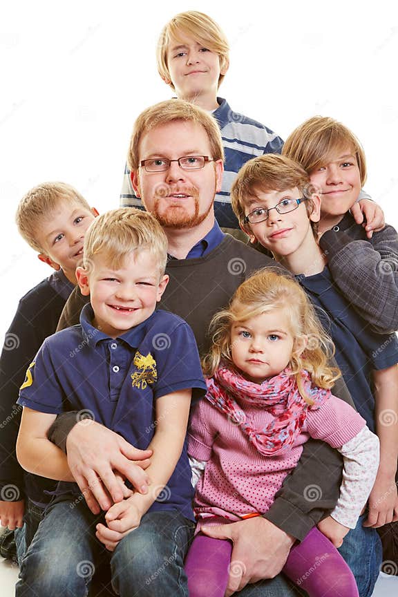 Father with many children stock photo. Image of daughter - 28288888