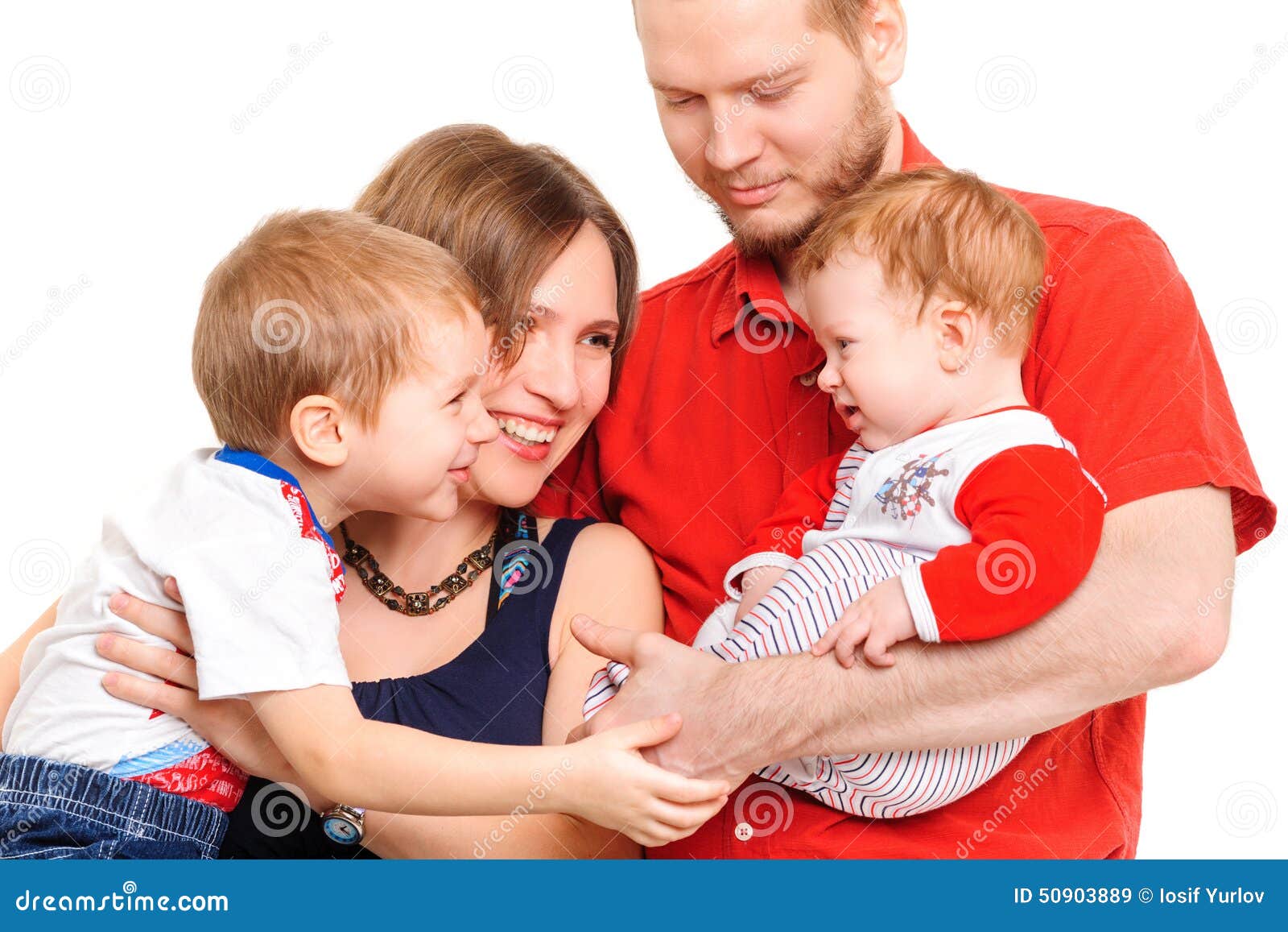 Father, Mother and Two Sons Stock Image - Image of smiling, young: 50903889
