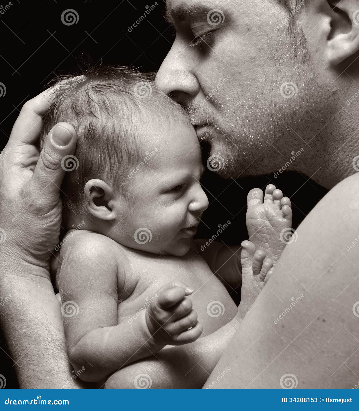 Father and newborn baby. stock image. Image of daughter - 34208153