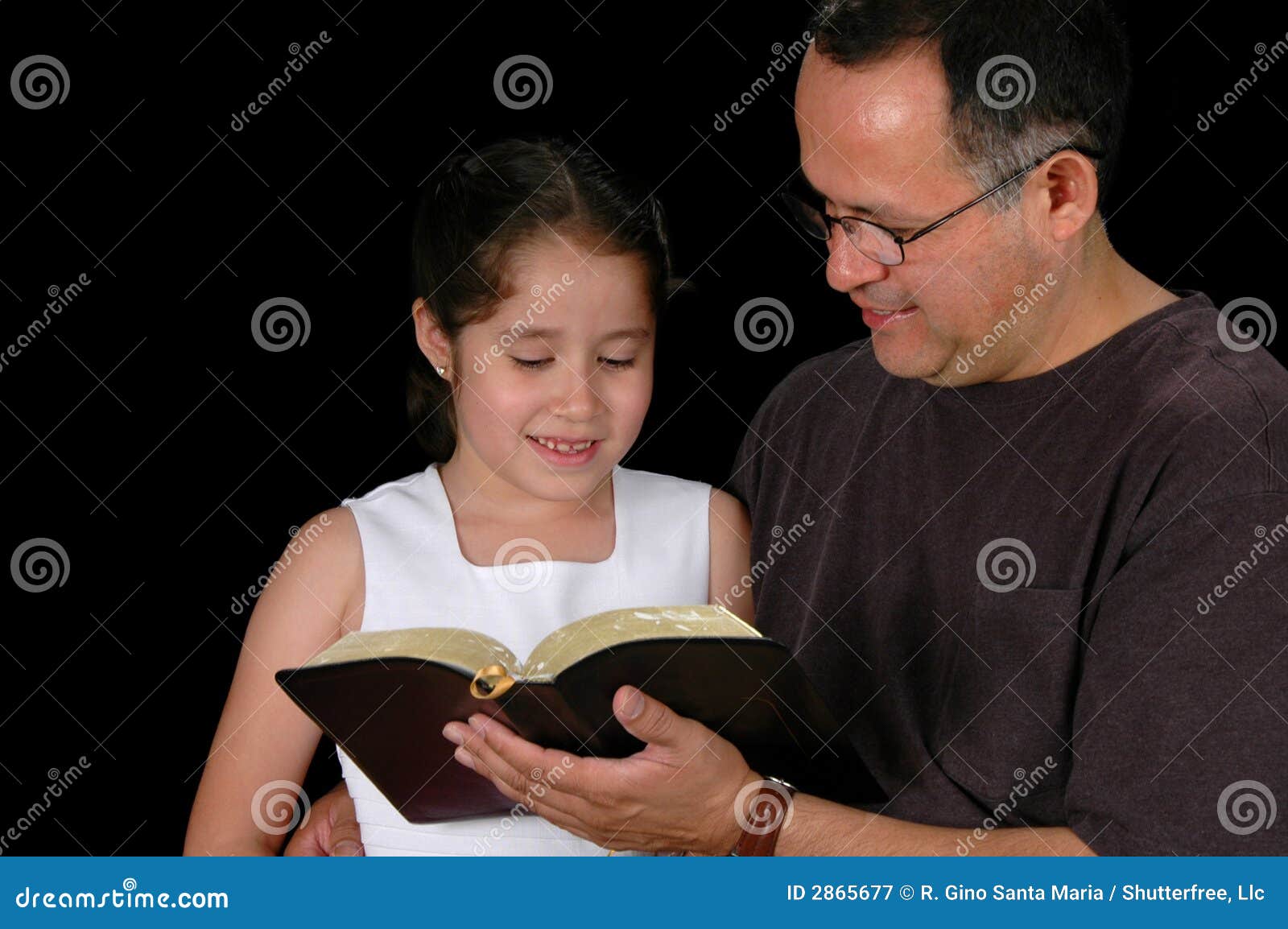 Father Reading Preschool Child Interesting Story Book, Spending Time ...