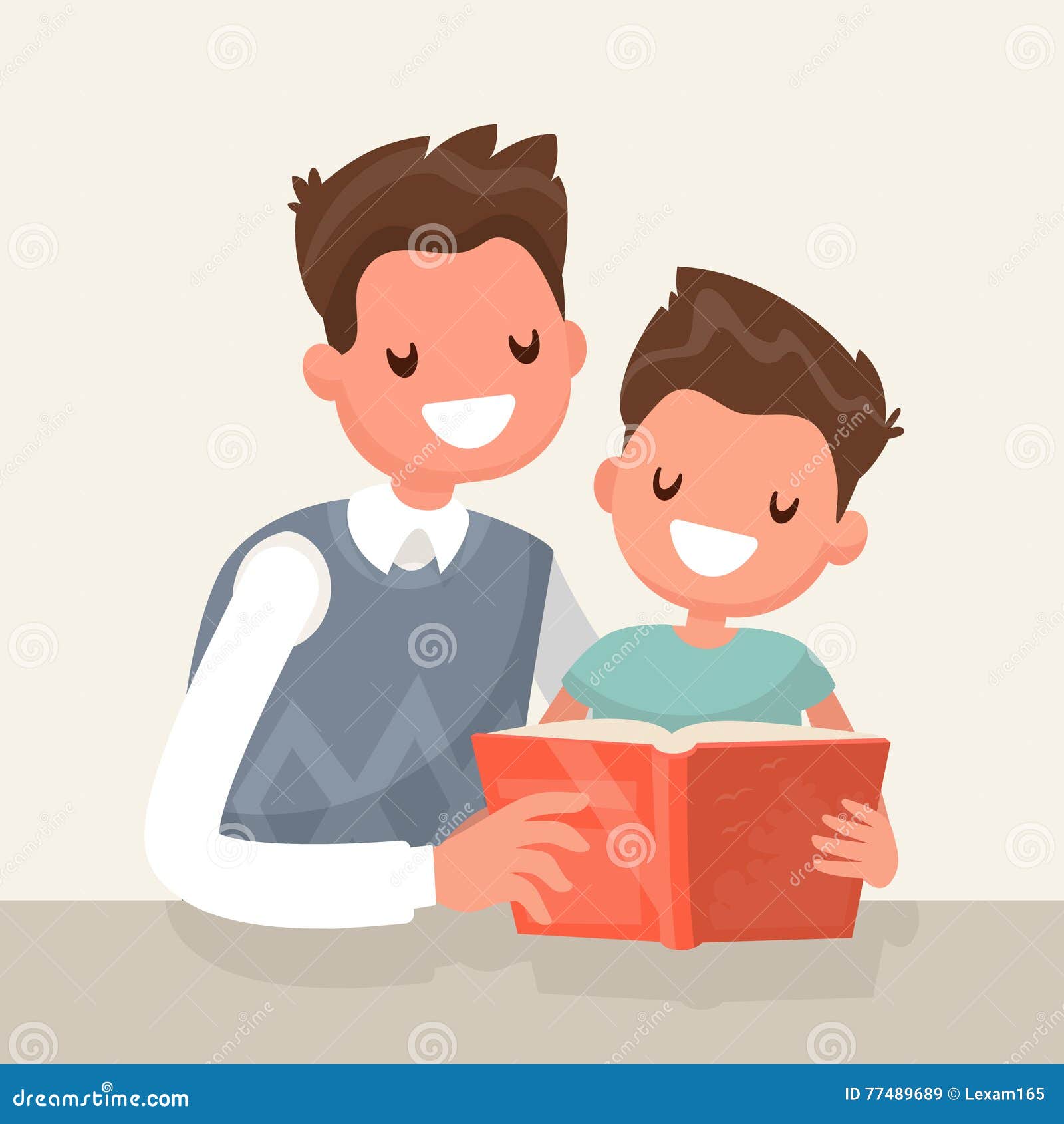 Father Reading A Story Cartoon Vector | CartoonDealer.com #2166115