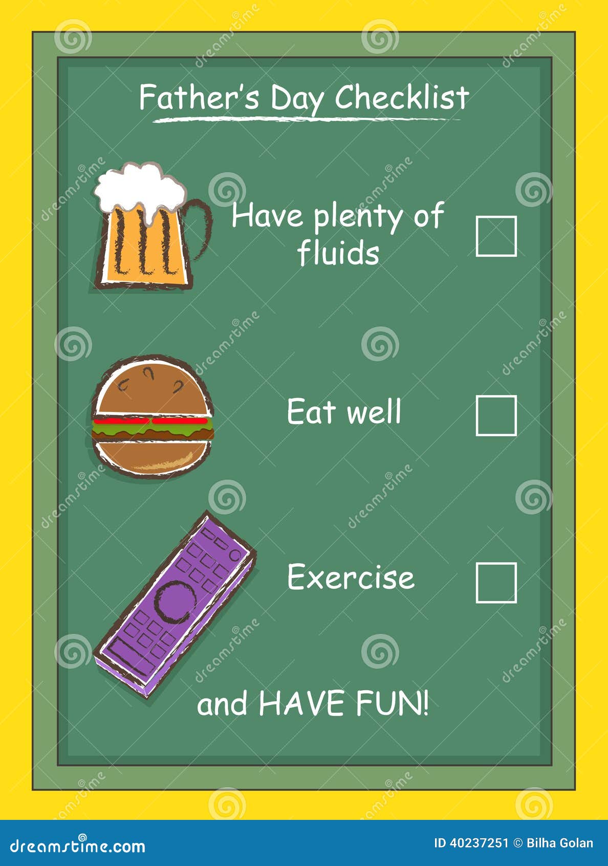 Father s Day Checklist stock vector. Illustration of beer - 40237251