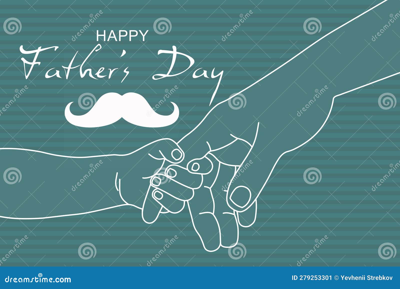 Father S Day. the Child Holds the Father S Hand Stock Illustration ...