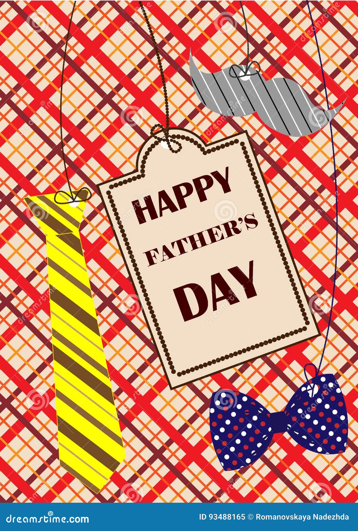 Father`s Day Congratulation Card. Stock Illustration - Illustration of ...