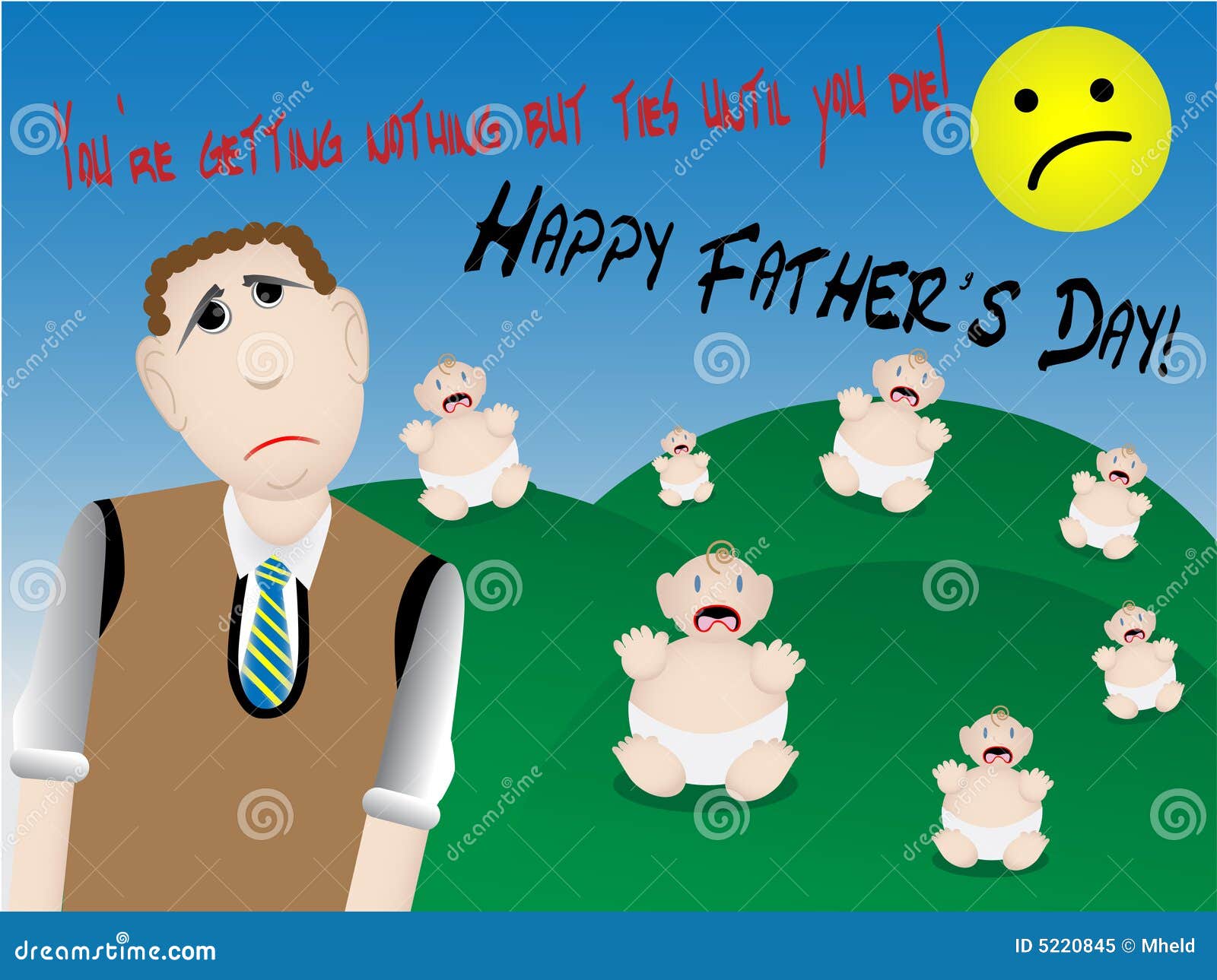 Father S Day with Too Many Babies Stock Vector - Illustration of feet ...