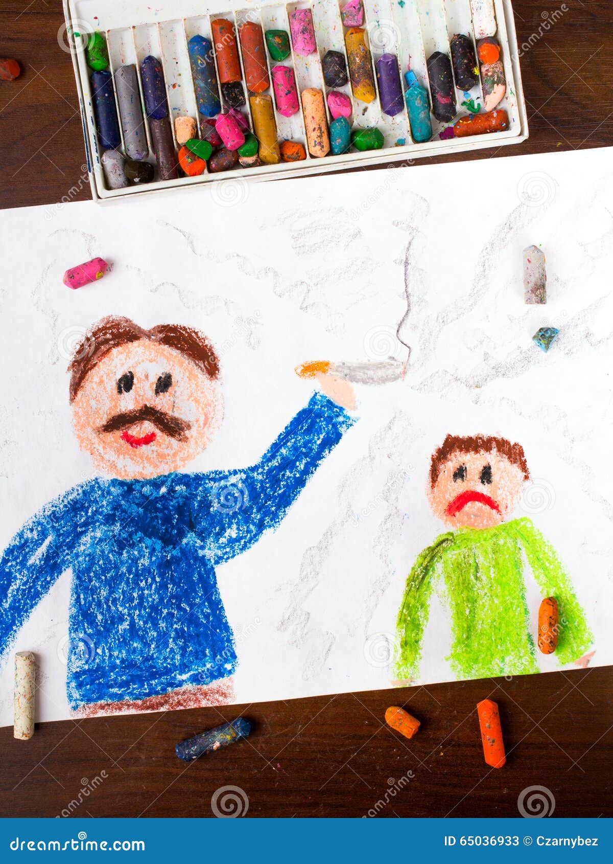 Father Smoking a Cigarette and Sad Child Stock Image - Image of health ...