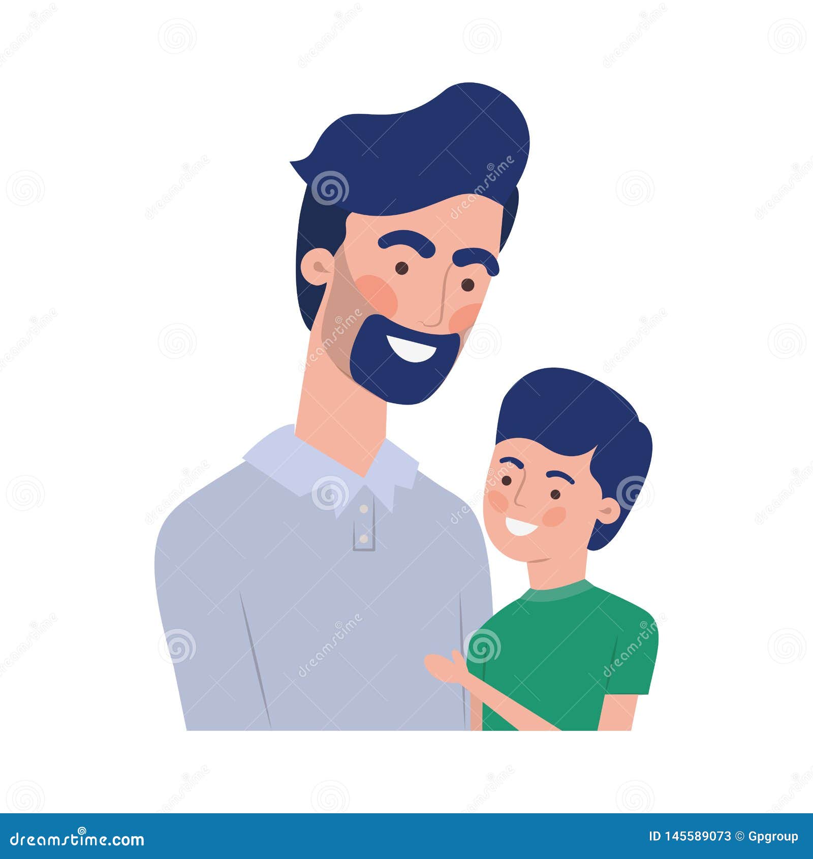 Father with Son Avatar Character Stock Vector - Illustration of kids ...
