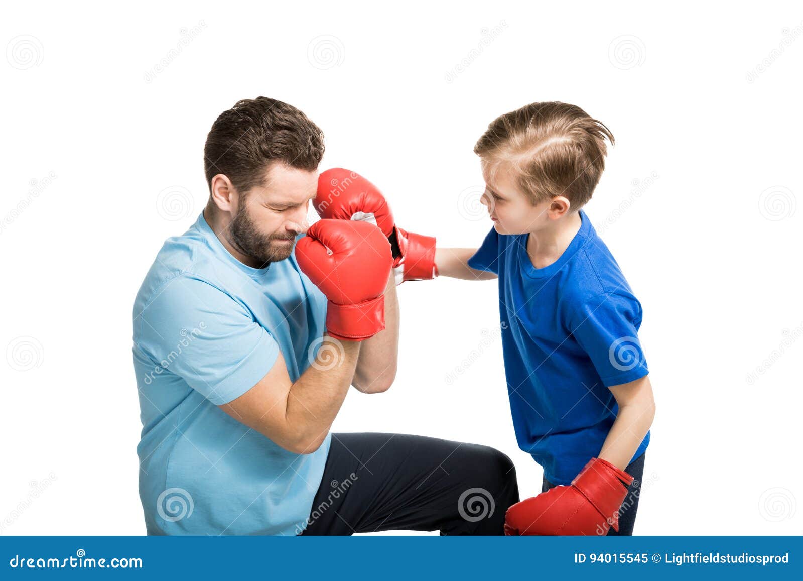 Father with Son during Boxing Training Stock Image - Image of boxing ...