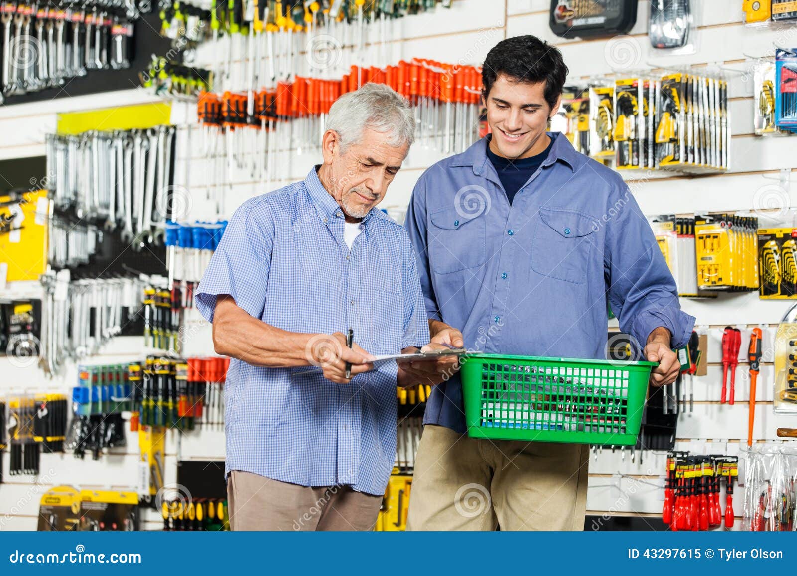 Father and Son Buying Tools in Hardware Store Stock Image - Image of ...
