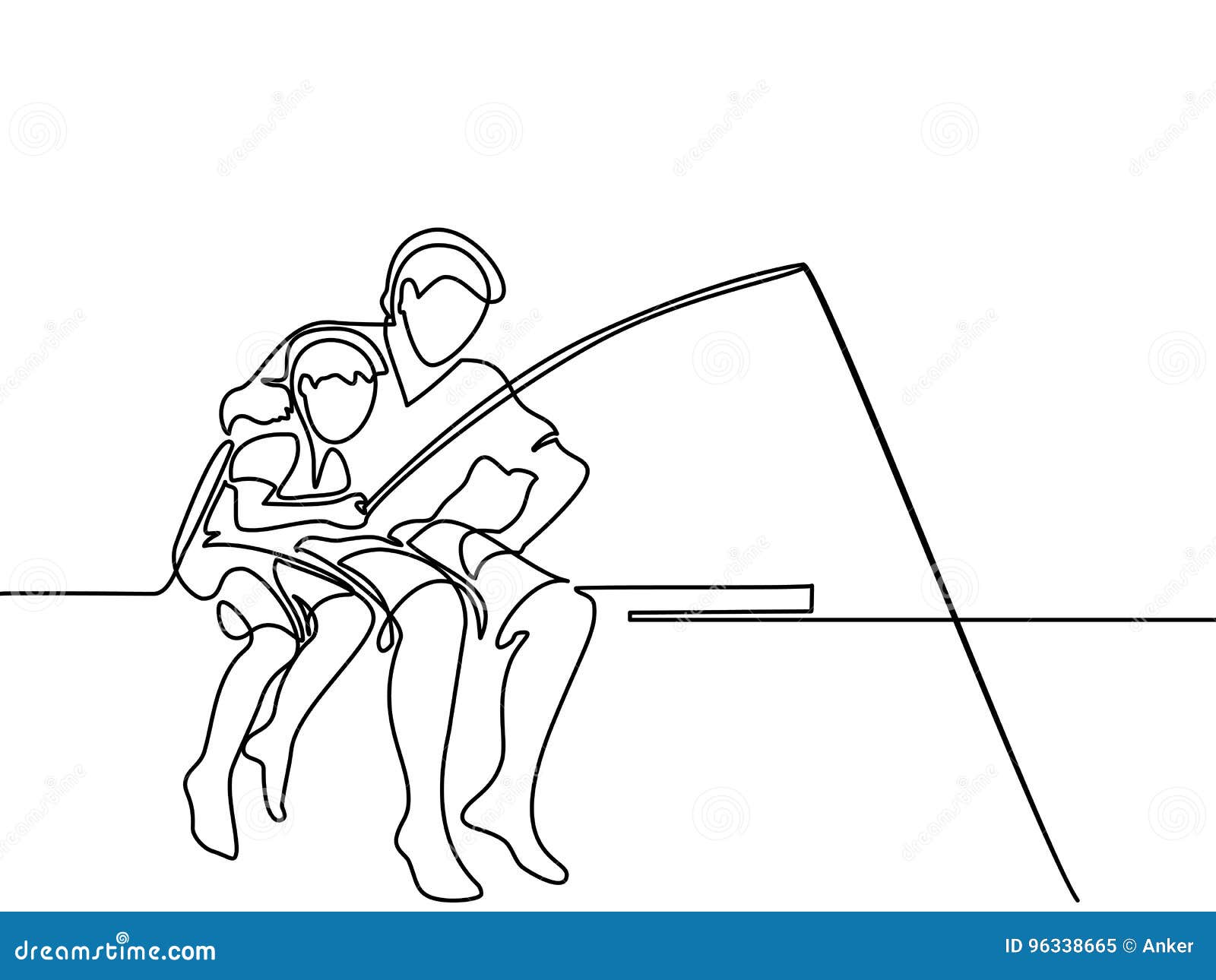 Father and Son Catching Fish. Stock Vector - Illustration of fathersday ...