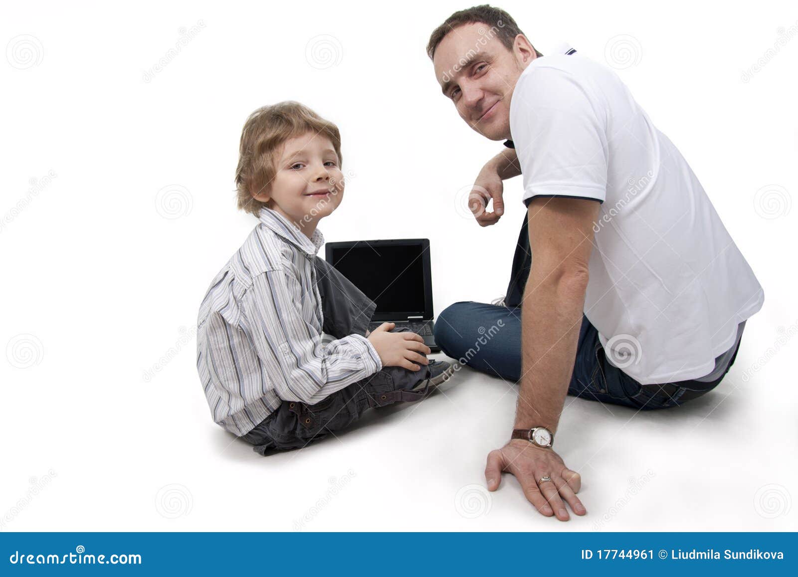 Father and Son with the Computer. Stock Image - Image of games, home ... Father and Son with the Computer. Stock Image - Image of games, home ...