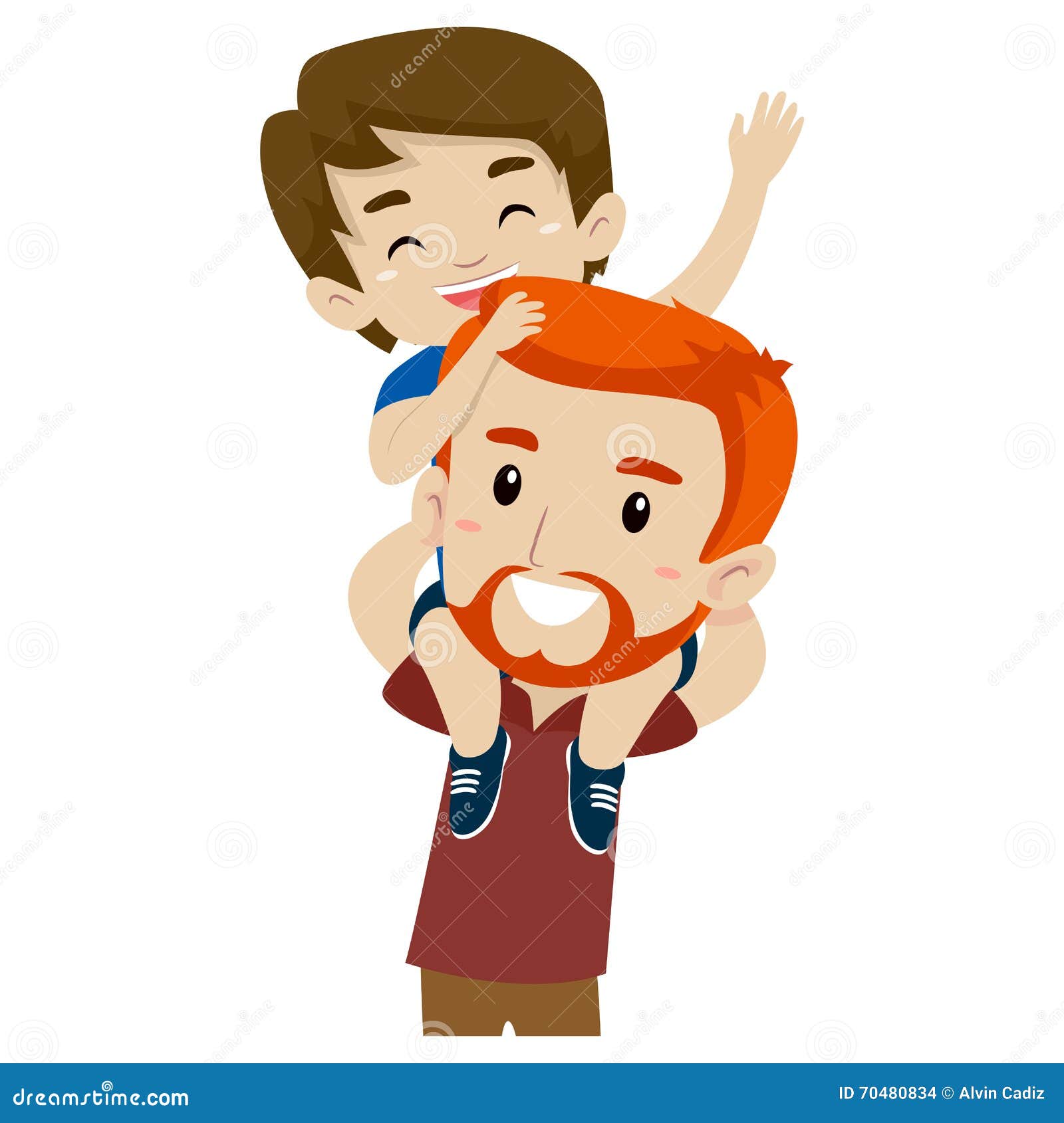 Father and Son Doing Piggy Back Ride Stock Vector - Illustration of ...