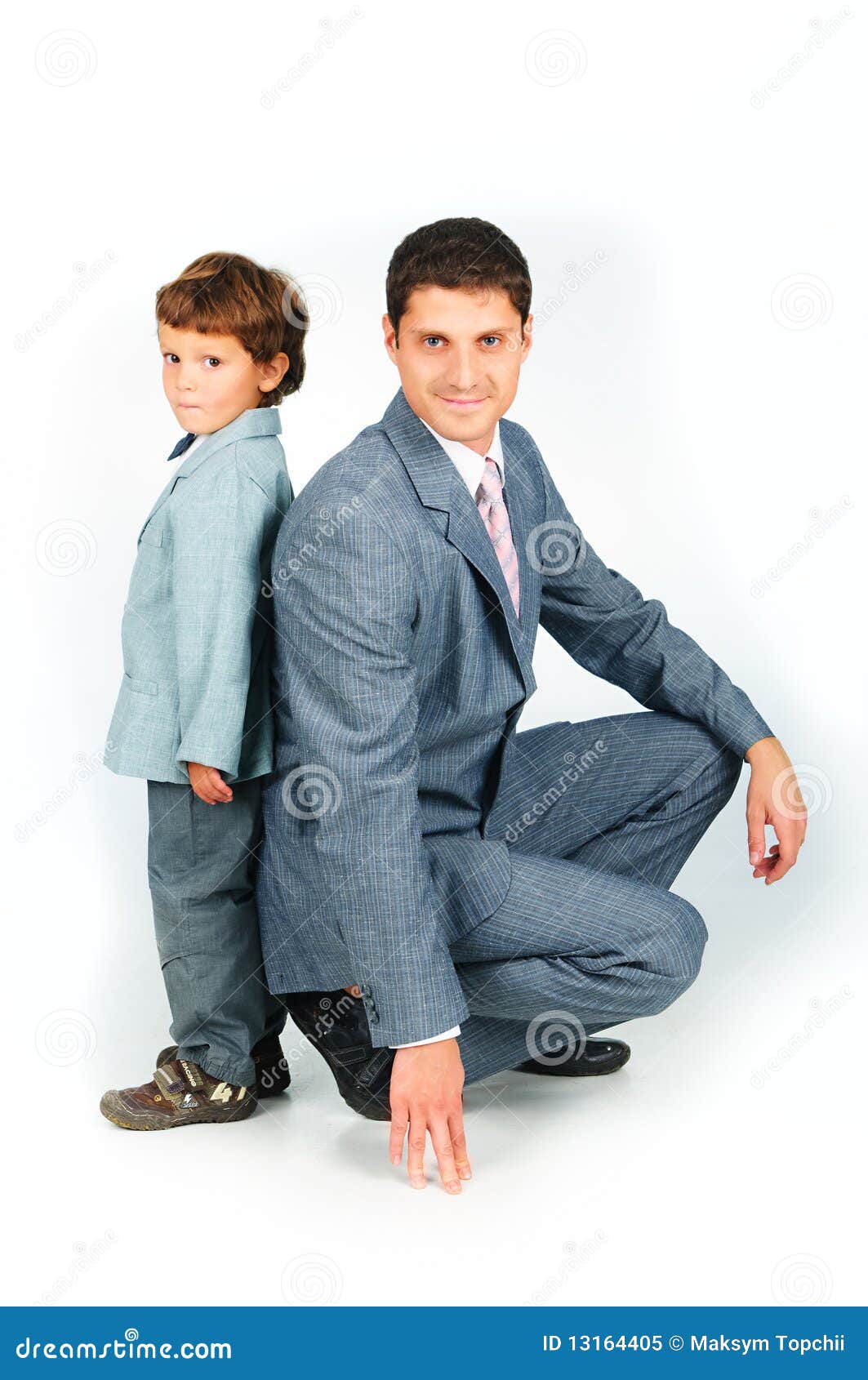 Father with a Son, Dressed in a Suit Stock Image - Image of design ...