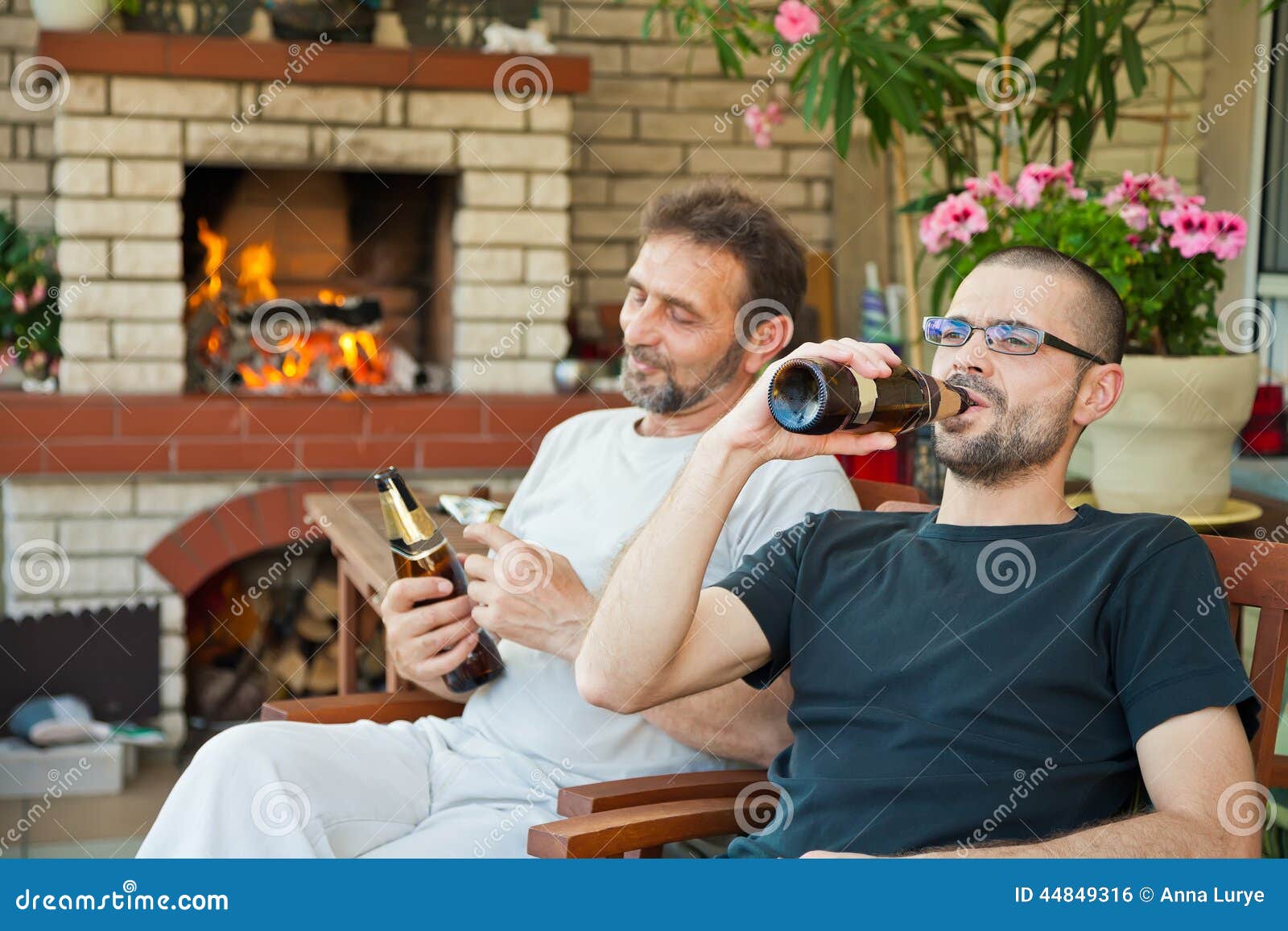Father and Son Drinking Beer Stock Photo - Image of relationship ...