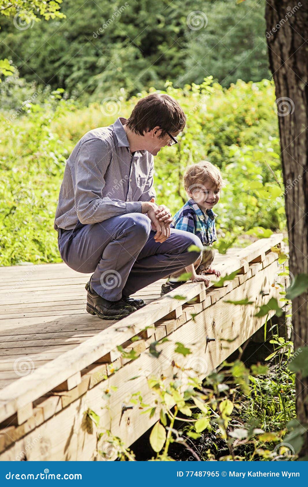 Father and Son Exploring Nature Stock Image - Image of lesson ...