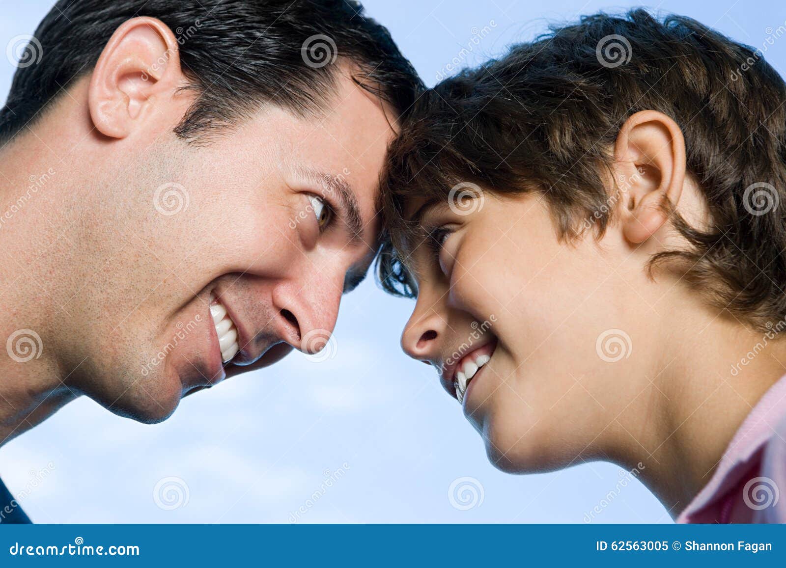 Father and Son Face To Face Stock Image - Image of activity, ethnicity ...