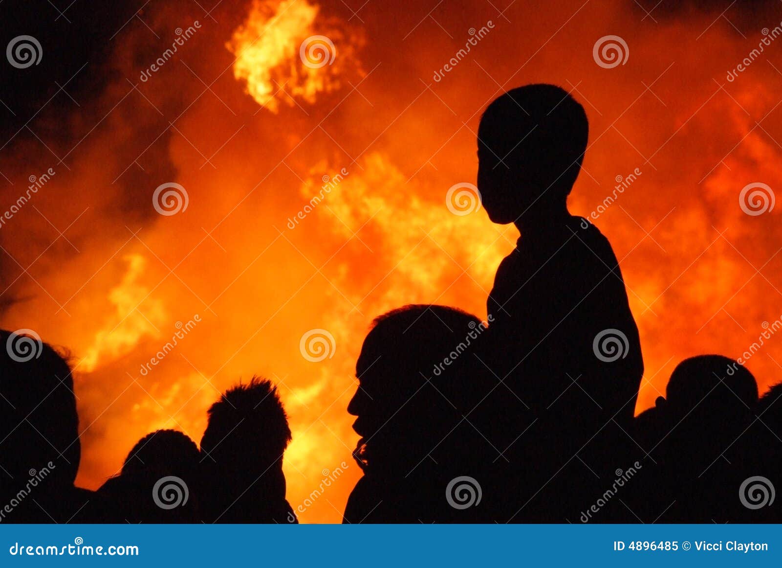 Father and Son at Fire in Silhouette Stock Image - Image of child, fire ...