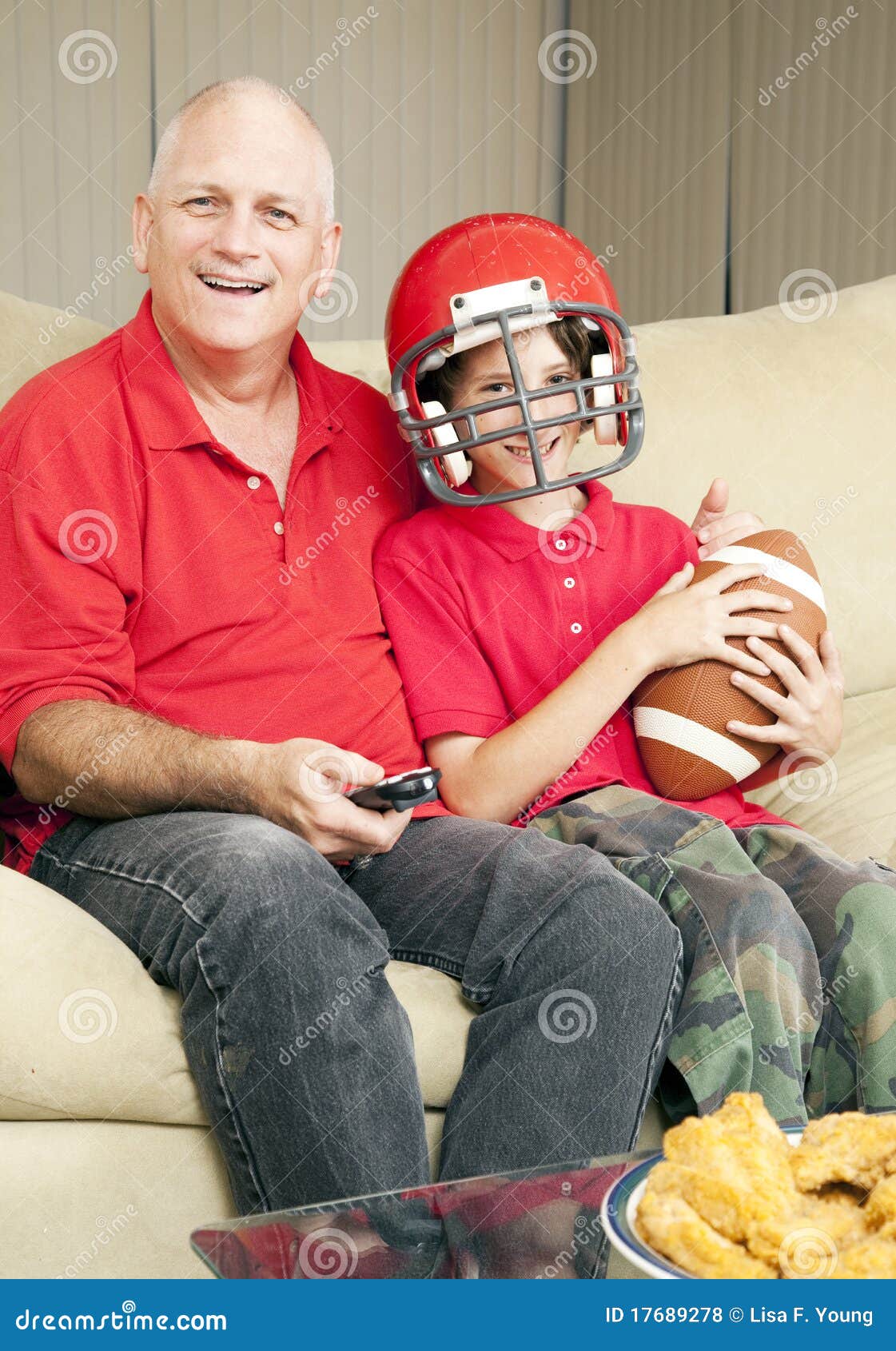 Father Son Football Fans stock photo. Image of caucasian - 17689278