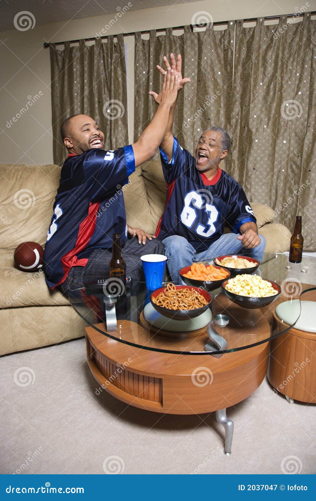 Father and Son Giving High Five. Stock Image - Image of colour ...