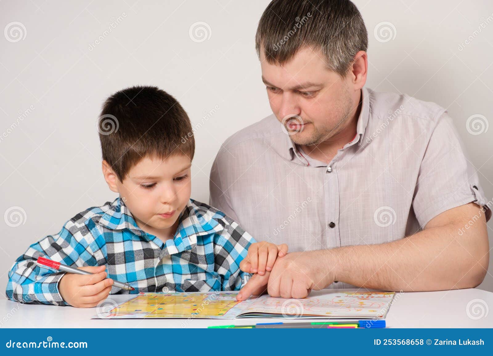 Father And Son Go Through Labyrinths, Perform Tasks For Logic And The Development Of Thinking In ...