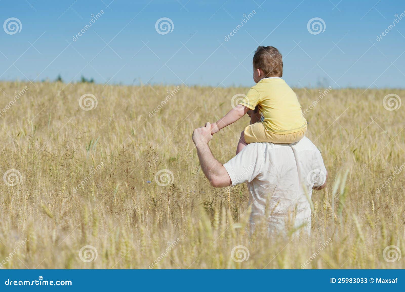 Father and Son Going in the Field Stock Image - Image of nature, fresh ...