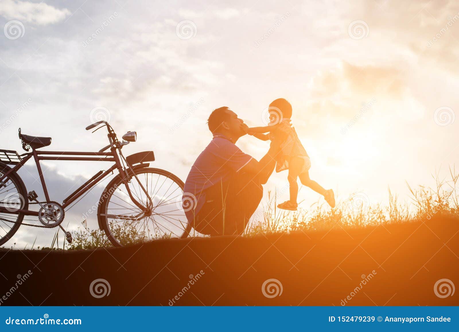 Father and Son Having Fun on Sunset Stock Image - Image of cheerful ...