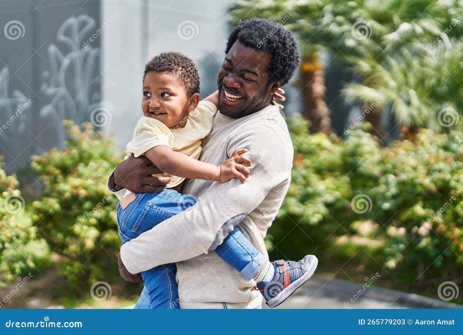 Father and Son Hugging Each Other at Playground Stock Image - Image of ...