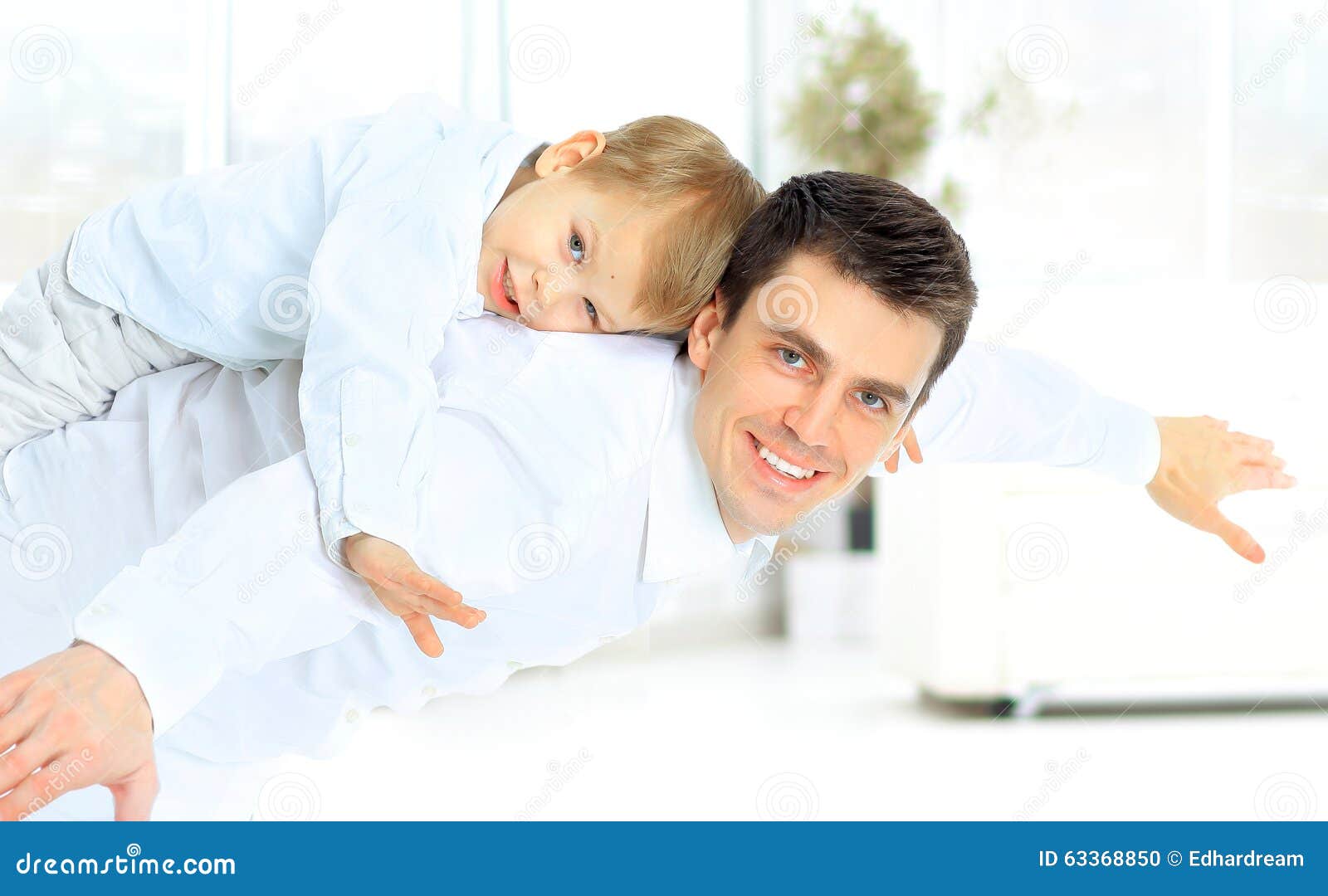 Father and son imitate stock photo. Image of blue, little - 63368850